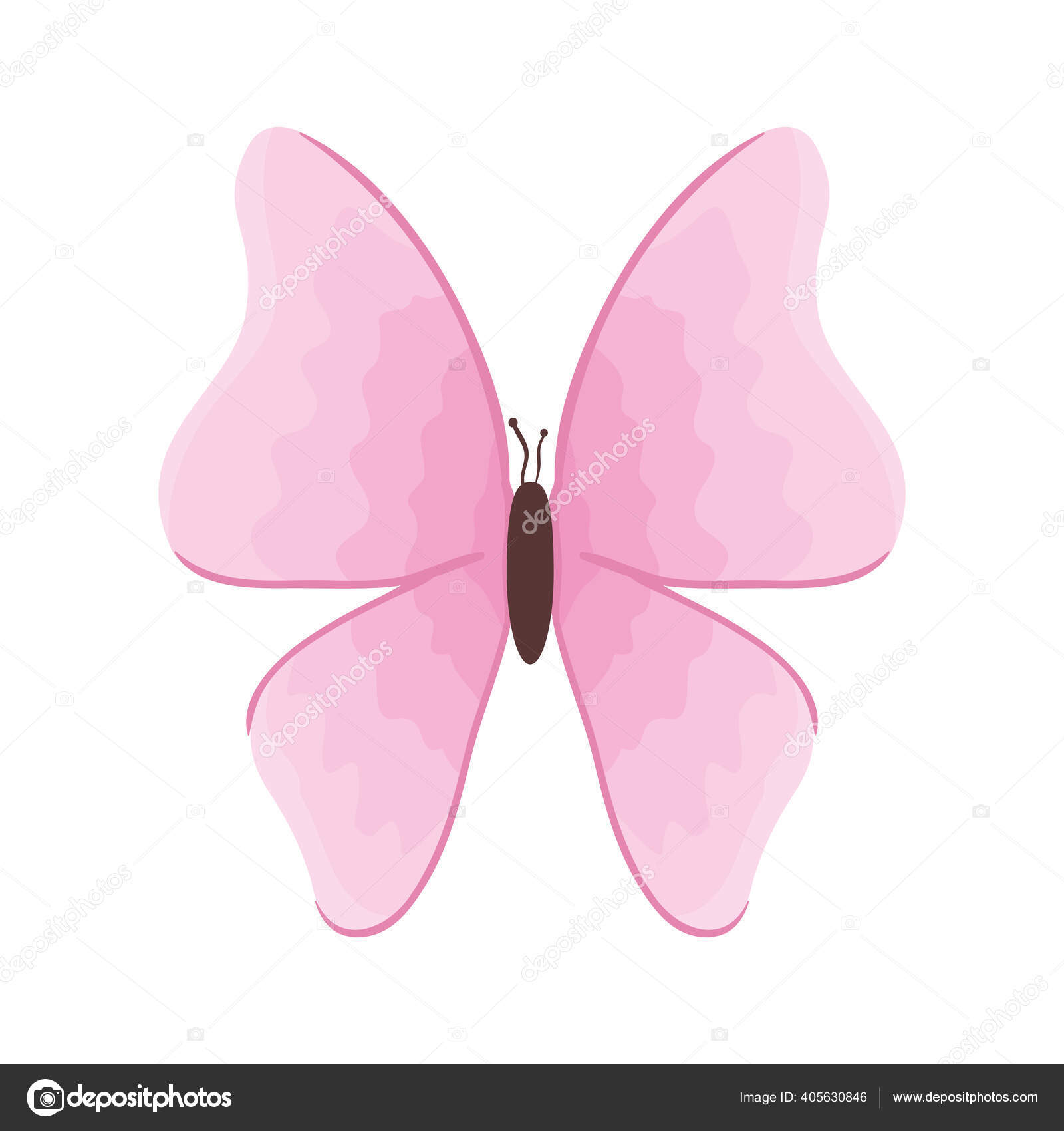 Cute pink butterfly vector design Stock Vector by ©yupiramos 405630846
