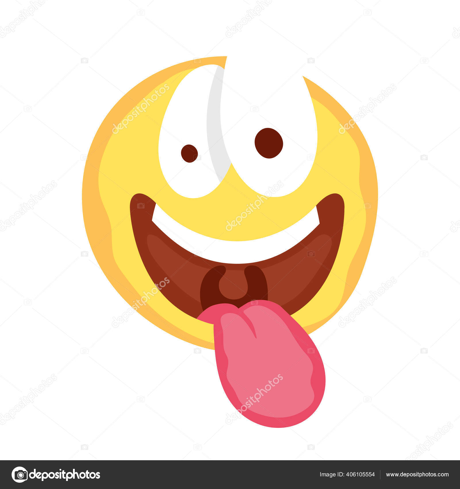Loco emoji cara con lengua fuera tontos día icono Vector de stock ...