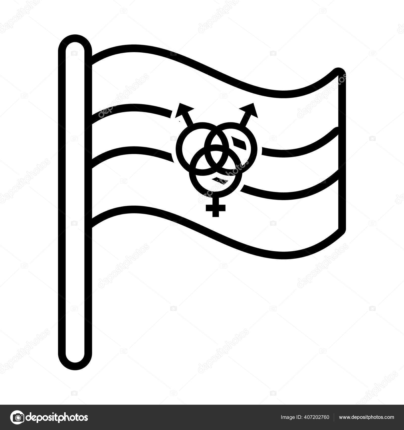 Bisexual Pride Flag Of Sexual Orientation Line Style Icon Stock Vector