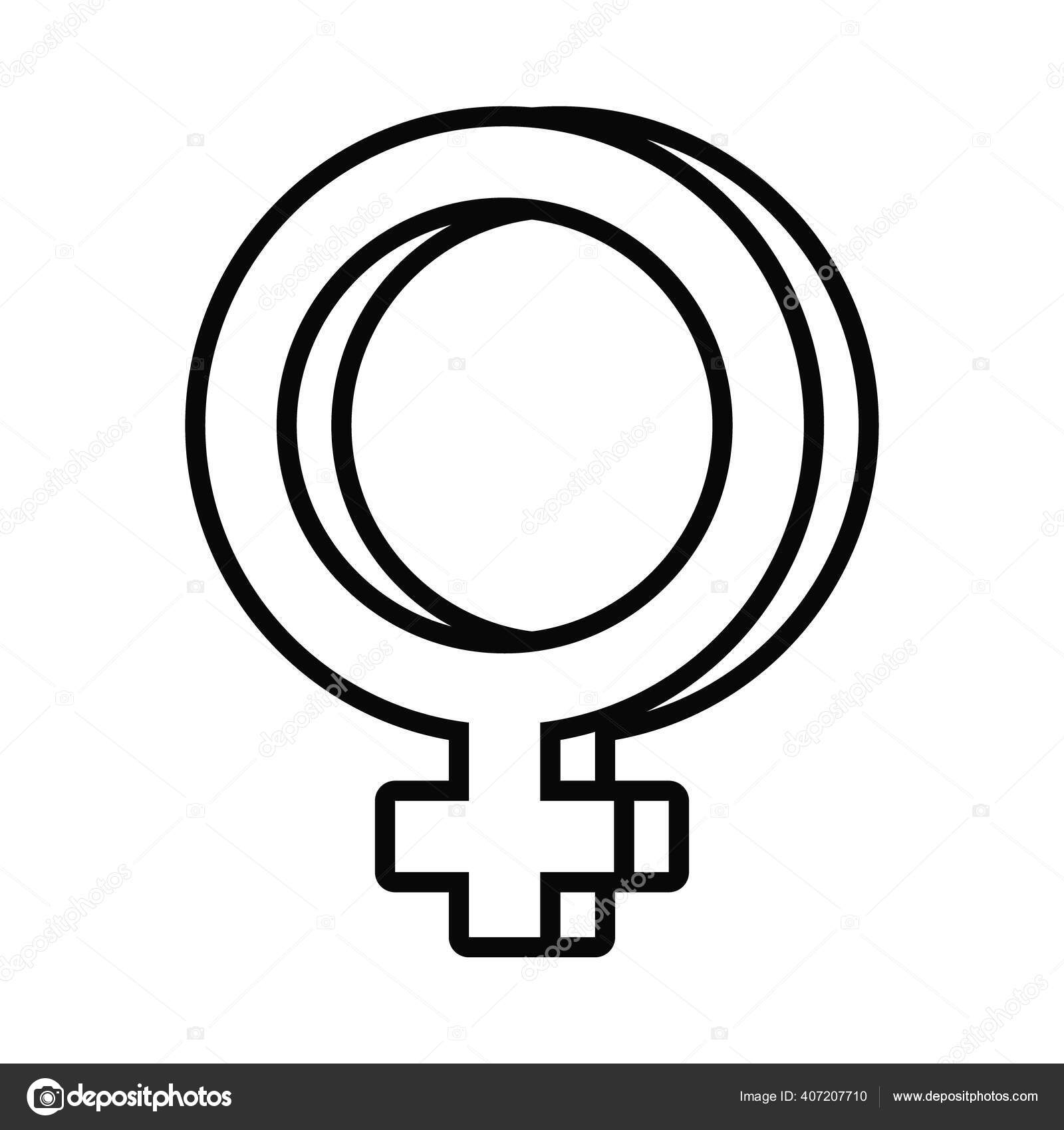 Female Gender Symbol Of Sexual Orientation Line Style Icon Stock Vector