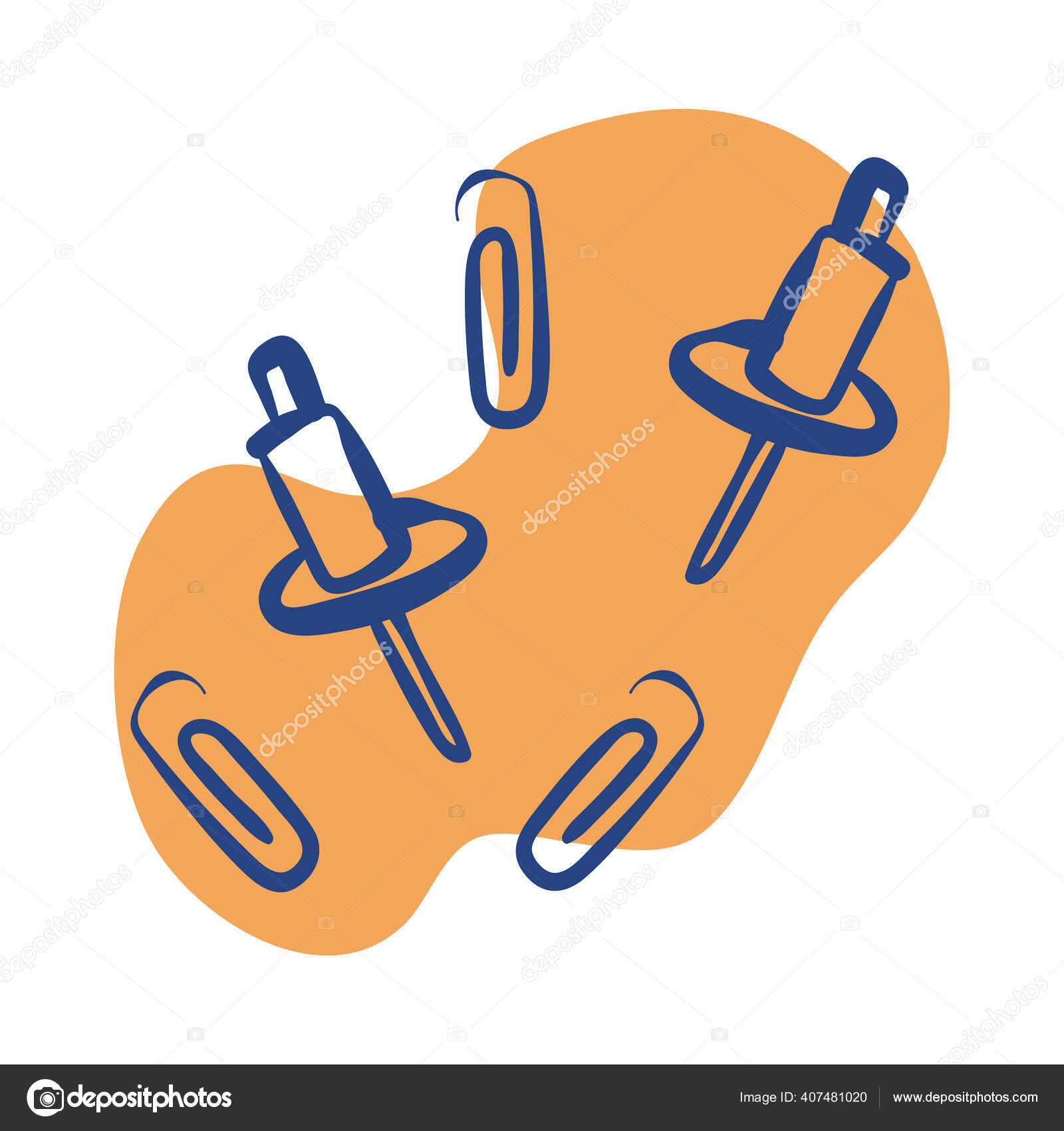 Atach paper pins and clips line style icon Stock Vector by ©yupiramos ...