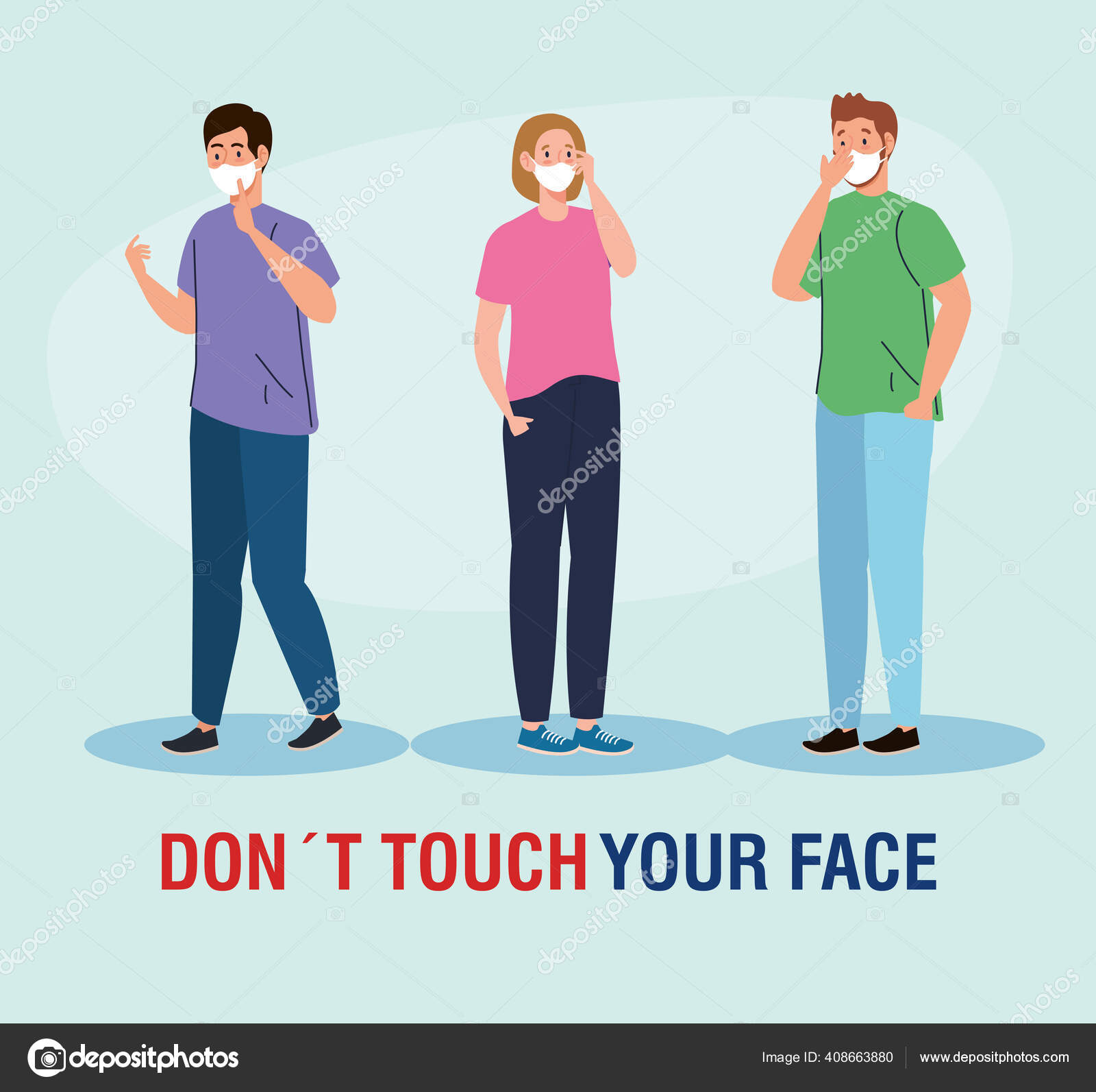 Do not touch your face, people using face mask, avoid touching your ...
