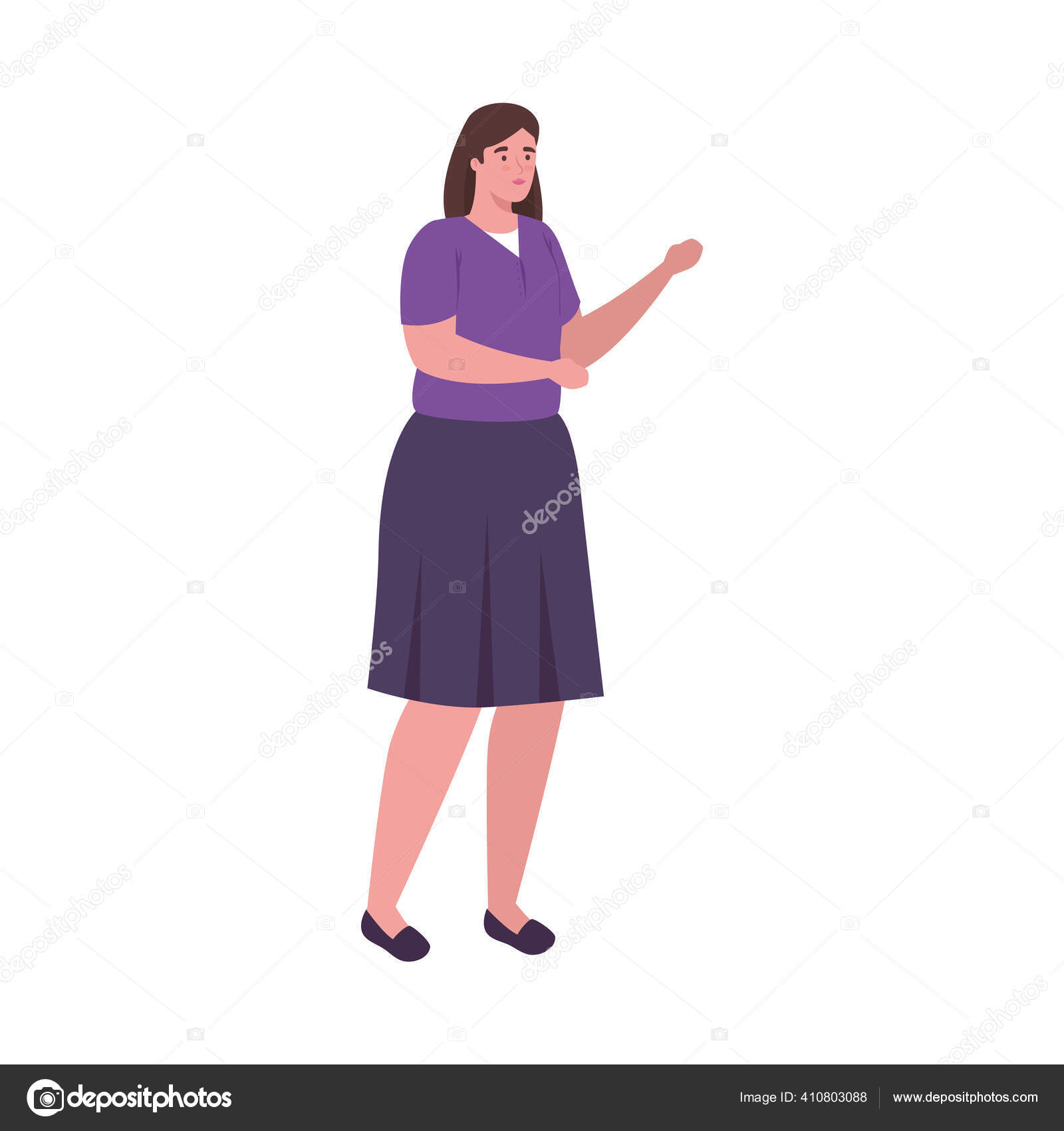 Plus size woman cartoon with purple shirt vector design Stock Vector ...