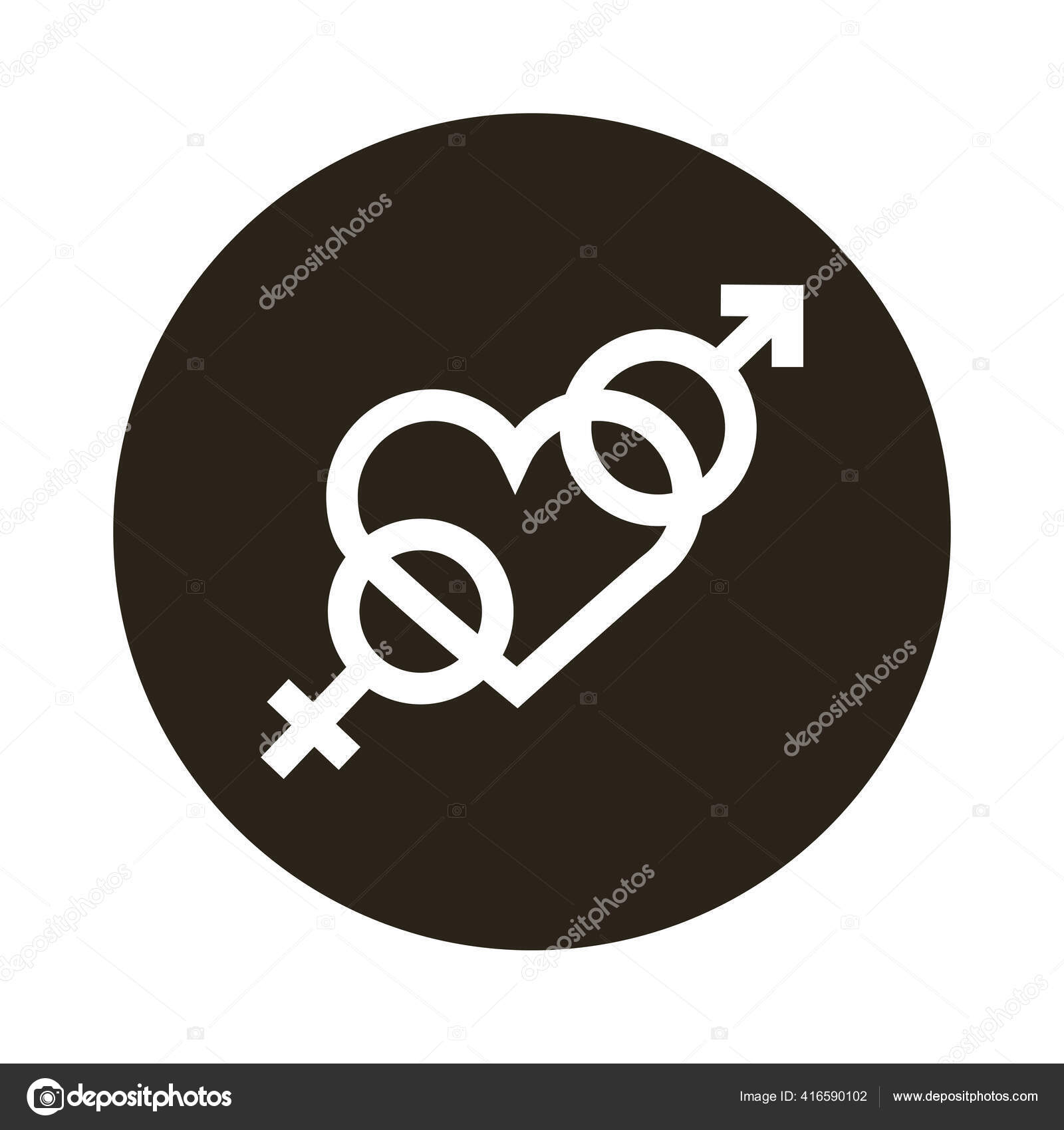Símbolo de género heterosexual en el icono de estilo de bloqueo ...