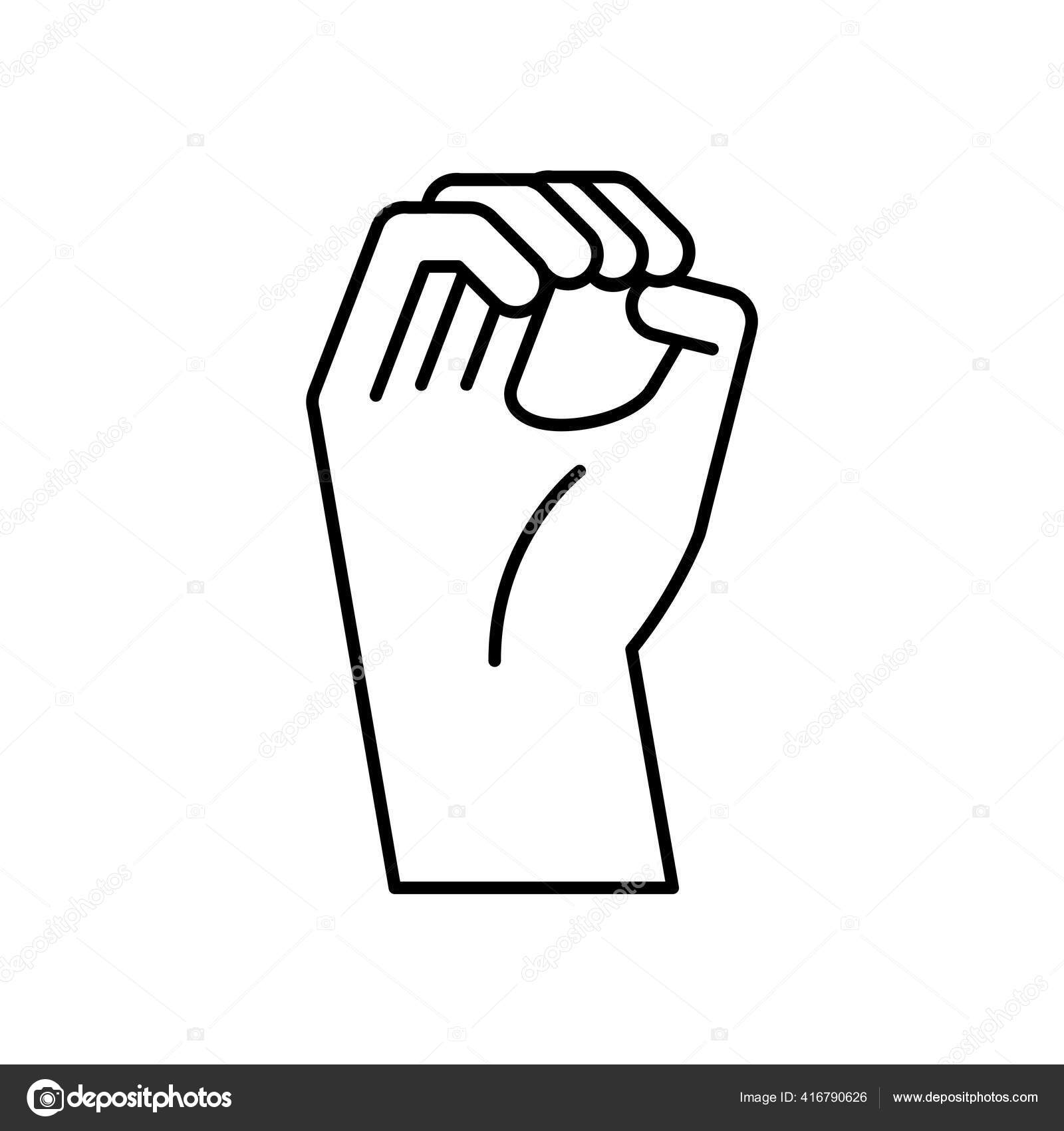 Hand sign language o line style icon vector design Stock Vector Image ...