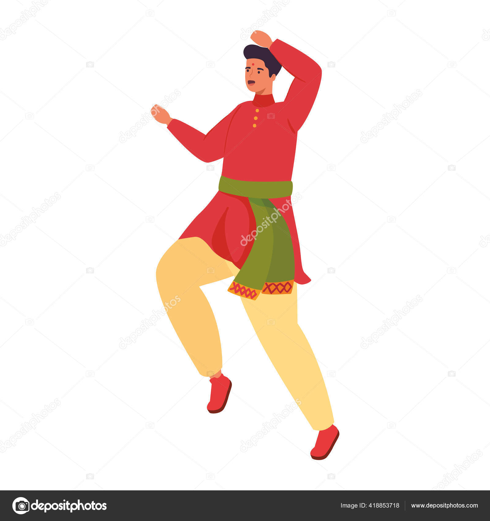 Indian man cartoon dancing vector design Stock Vector Image by ...