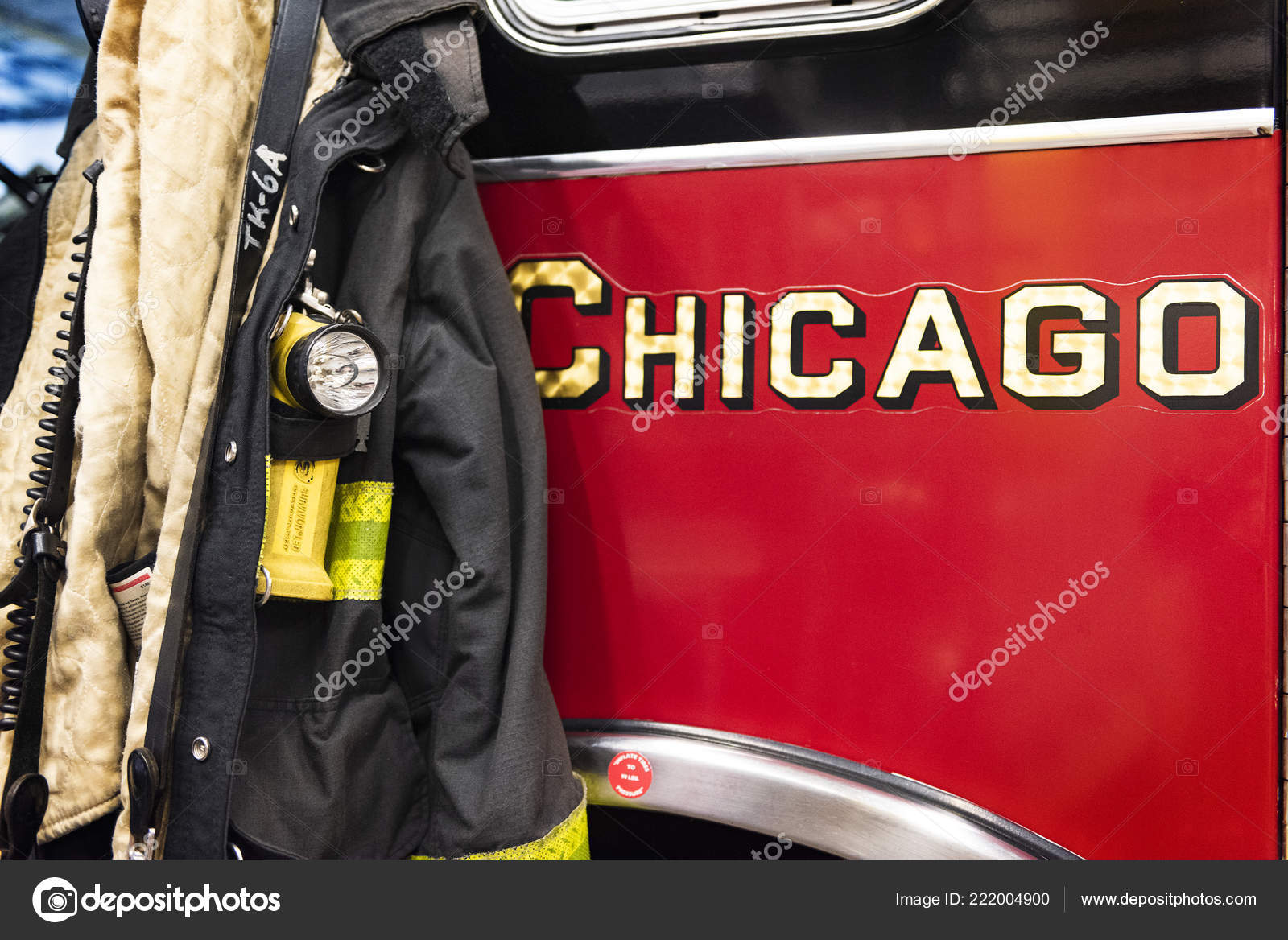 Chicago Illinois Usa October 2018 Fireman's Clothes Real Squad Fire ...