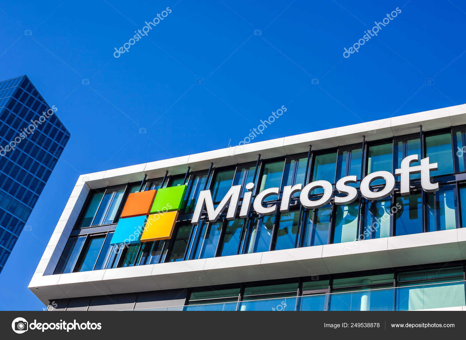 Microsoft logo at office building, Munich Germany — Stock Editorial ...