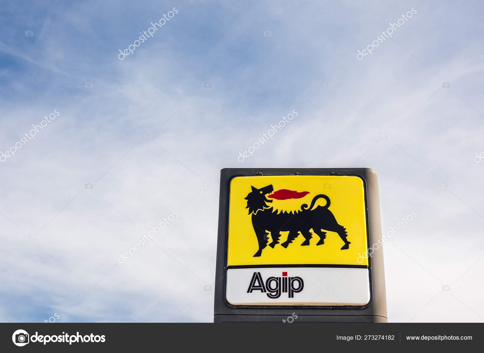 Agip logo on its gas service station – Stock Editorial Photo ...