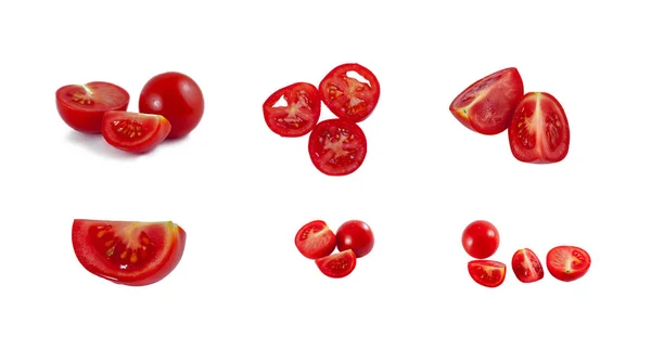 Romato sliced, set isolated on the white background Stock Photo by ...