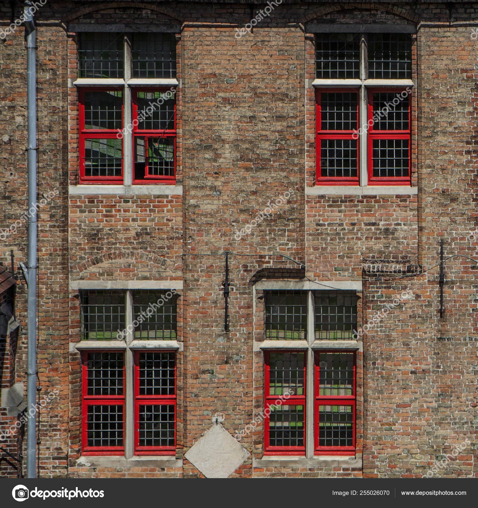 Red Brick House Facade Windows Bruges Belgium Stock Photo by ©Alexandra ...