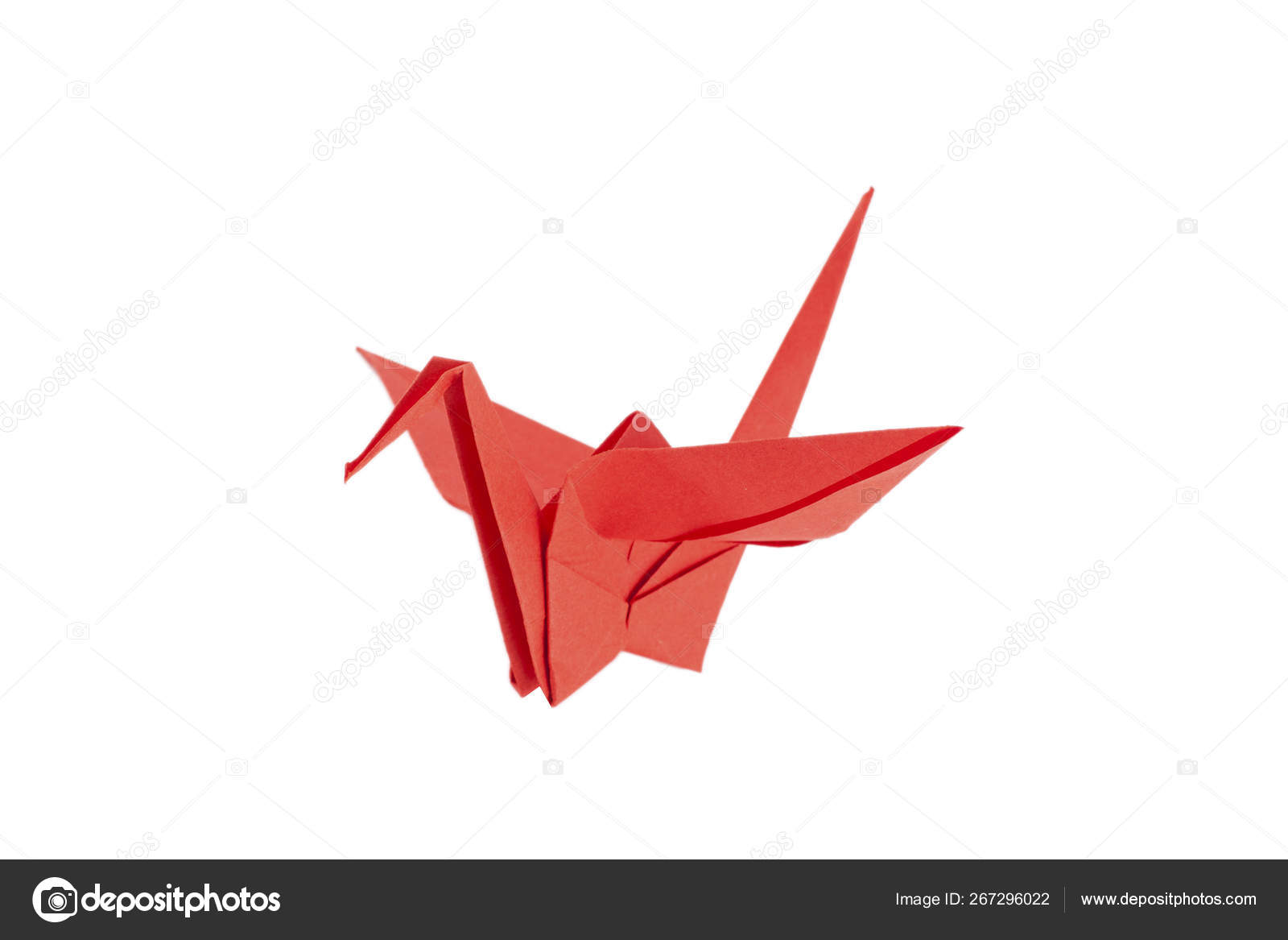 Red Origami Crane Isolated White Background — Stock Photo © Alexandra ...