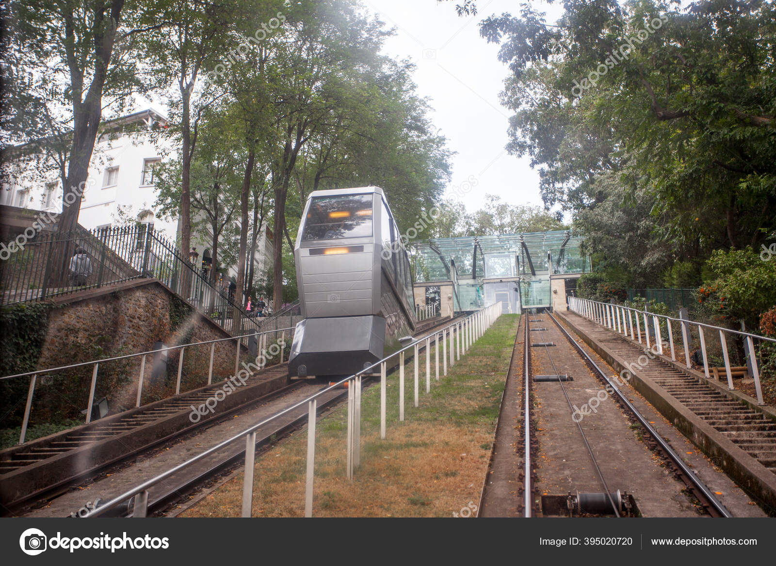 Paris France October 2016 Funicular Famous Basilica Sacre Coeur ...
