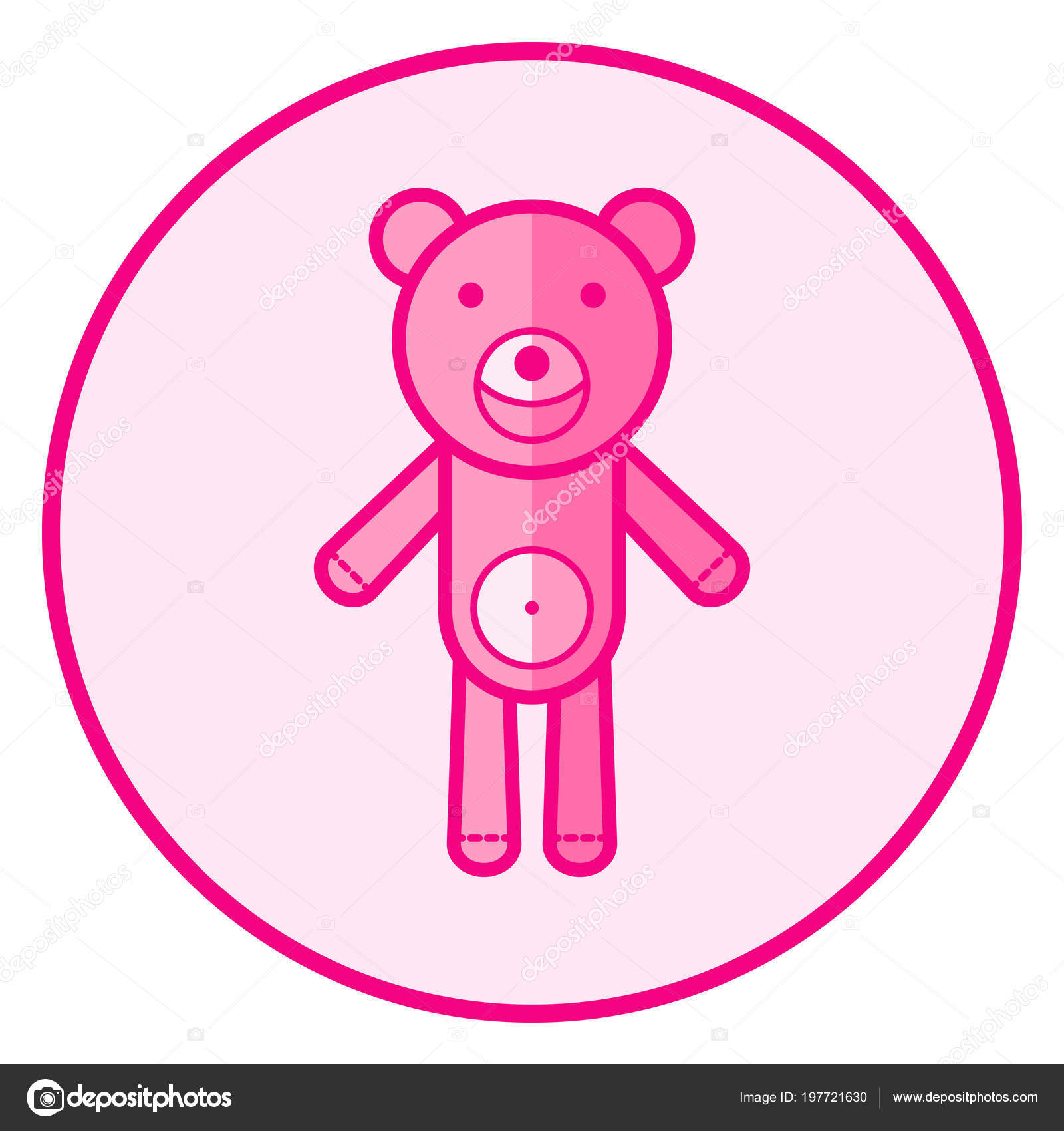 Osito Peluche Icono Bebé Rosa Sobre Fondo Blanco Diseño Vectores Vector ...