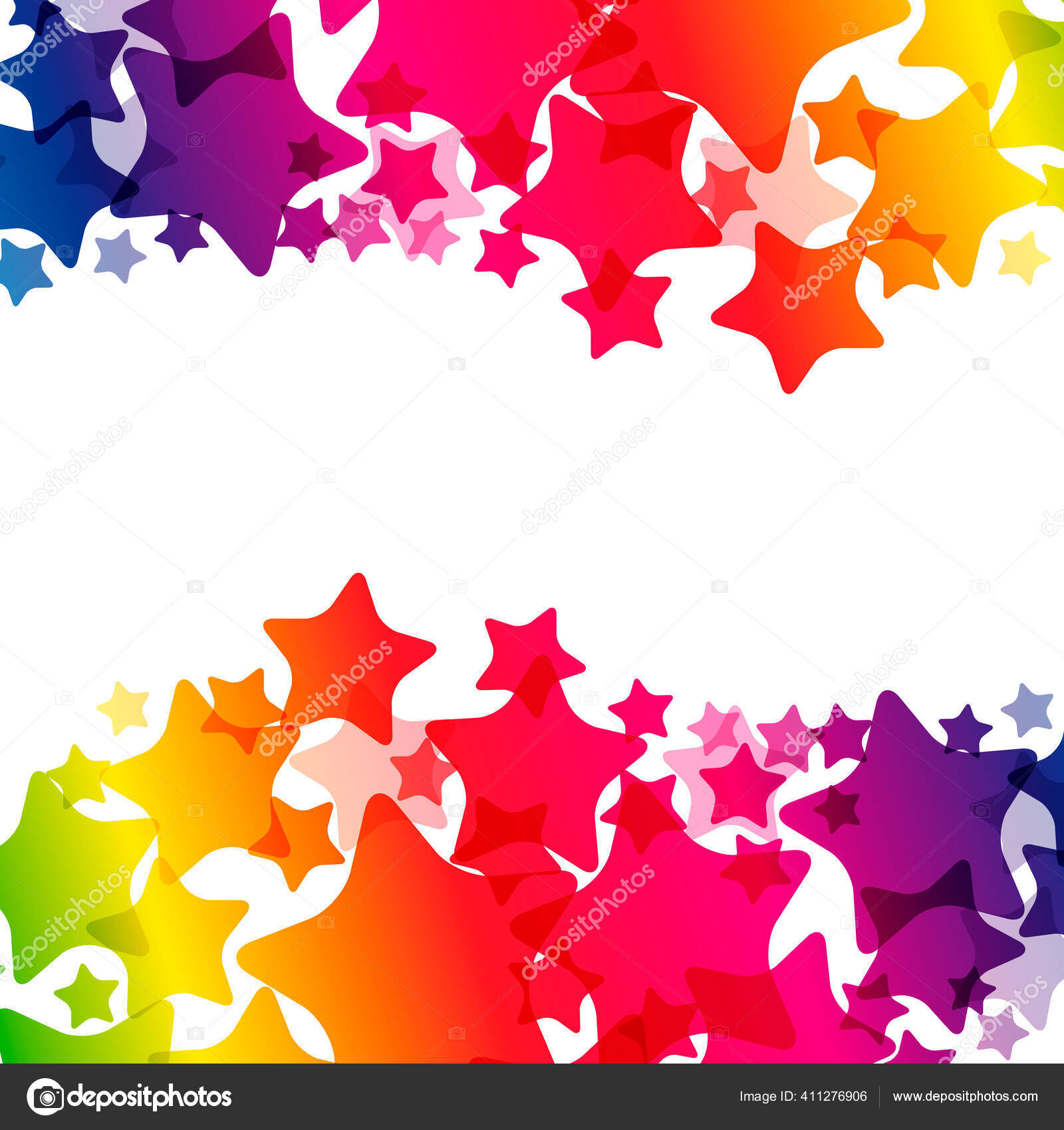 Rainbow Stars Border Vector Texture Carnival Bright Decoration Card ...