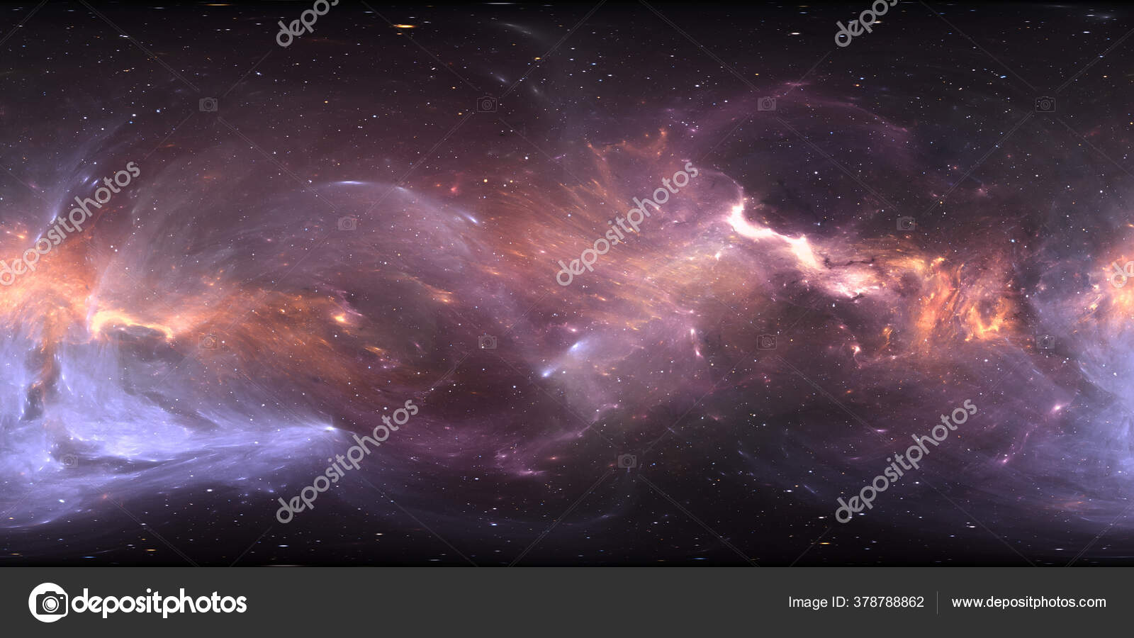 360 Equirectangular Projection Space Background Nebula Stars Panorama ...