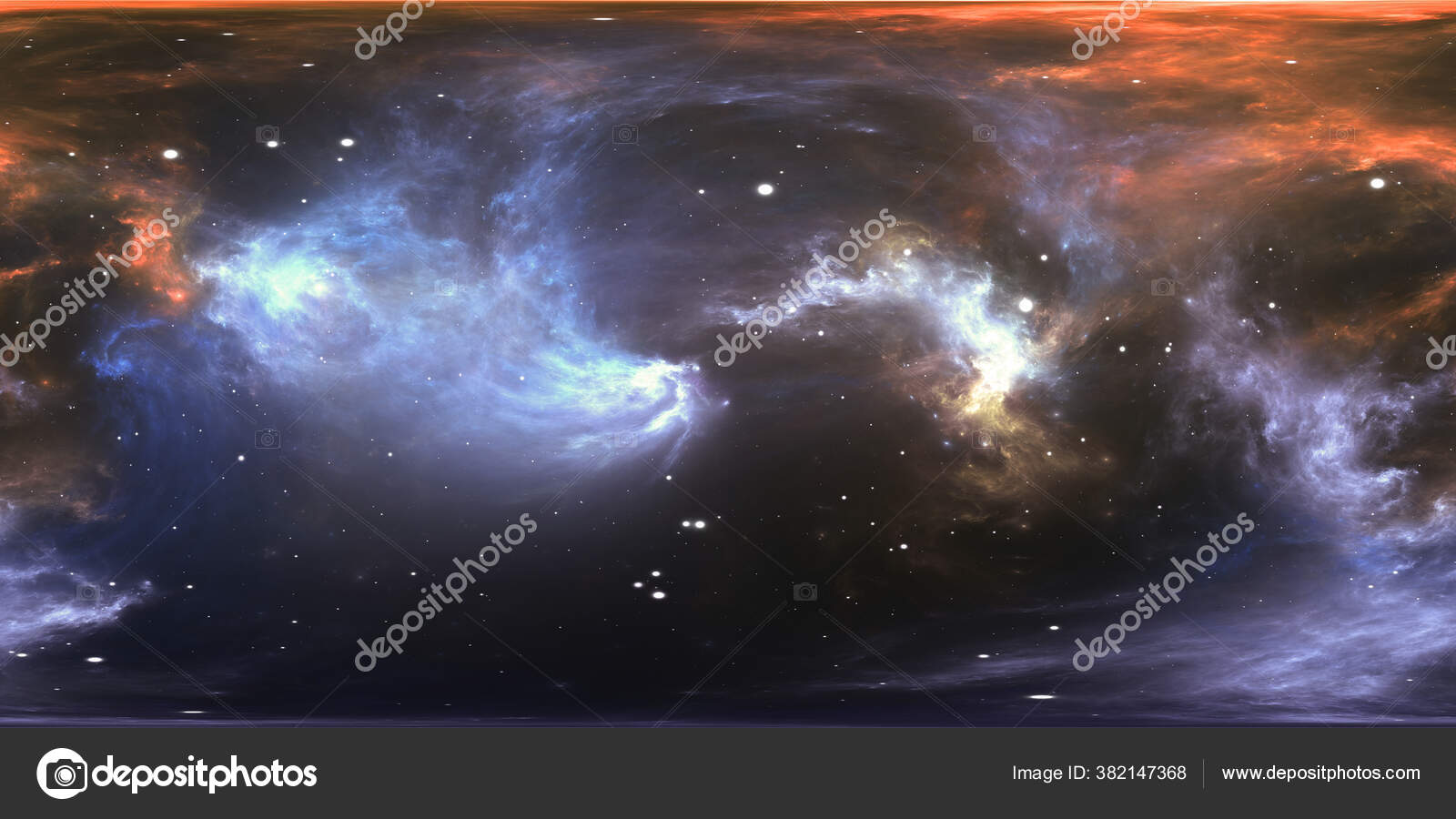 Virtual Reality Stellar System Nebula Panorama Environment 360 Hdri Map ...