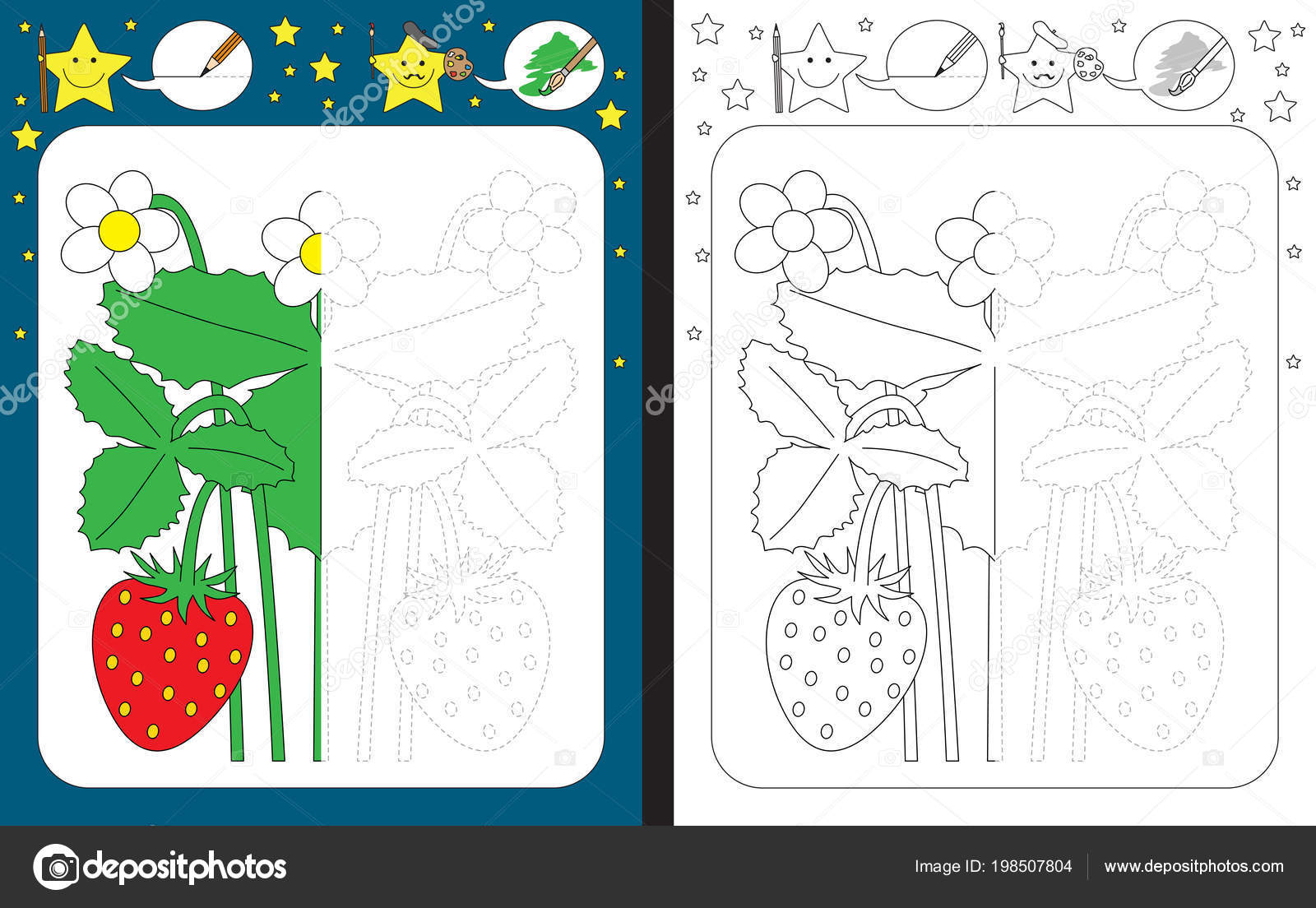 Preschool Worksheet Practicing Fine Motor Skills Tracing Dashed Lines ...