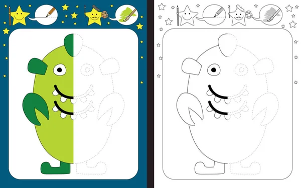 Preschool Worksheet Practicing Fine Motor Skills Tracing Dashed Lines ...