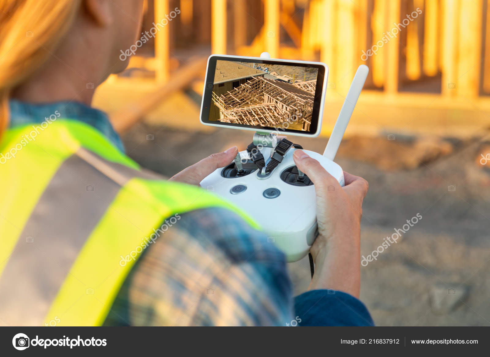 Female Unmanned Aircraft System Uav Quadcopter Drone Pilot Controller ...