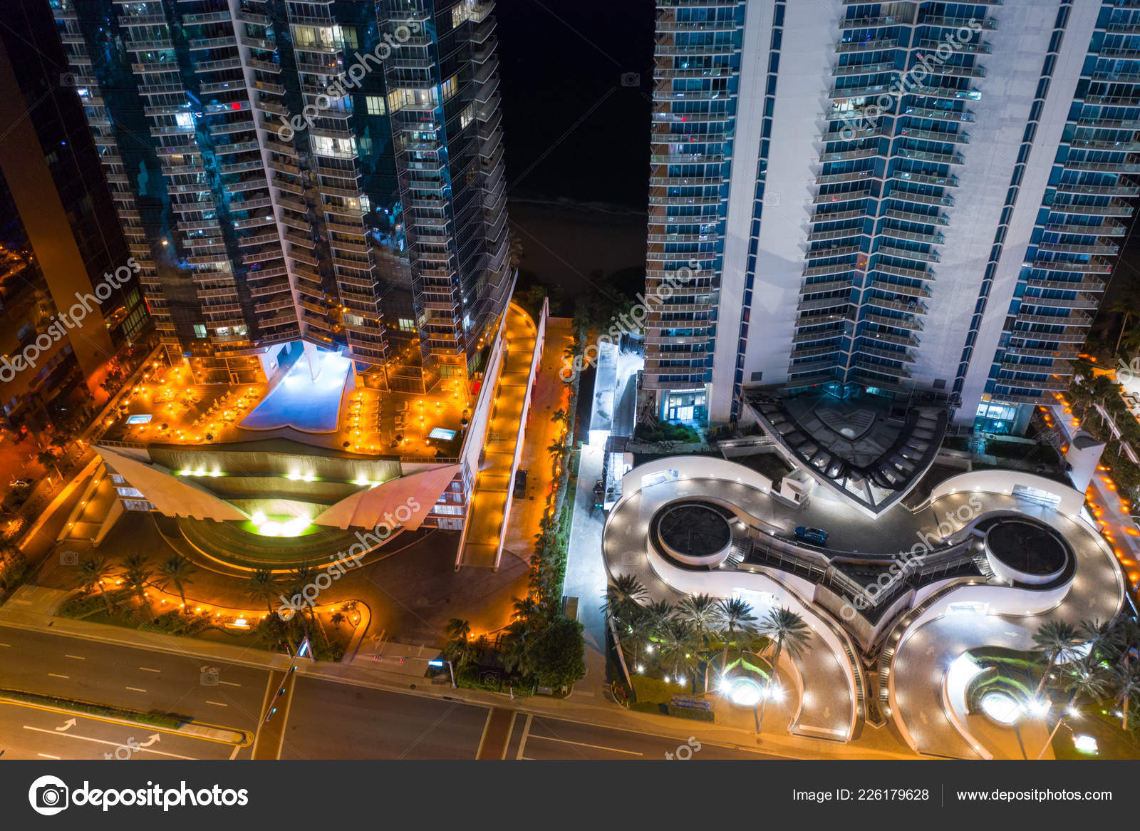 Aerial Night Image Jade Ocean Jade Beach Luxury Condominiums Miami ...