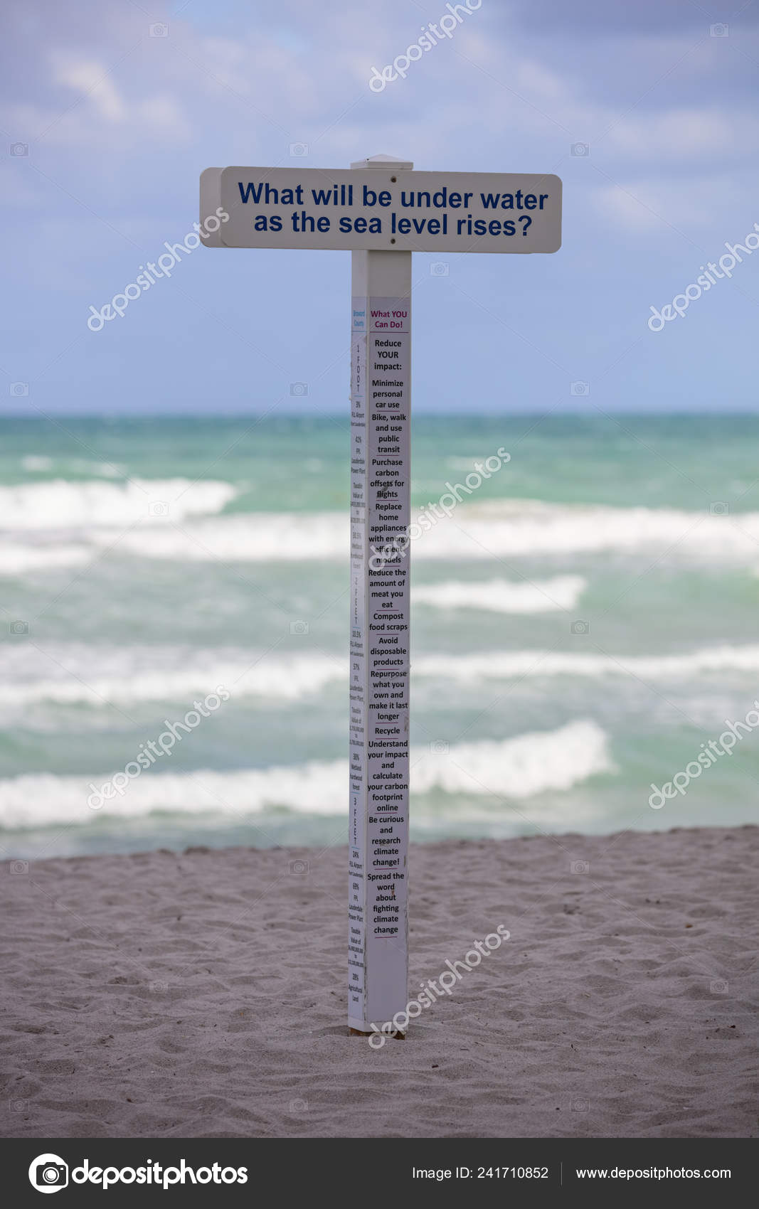 Water Level Rising Warning Sign Climate Change Stock Photo by ©felixtm ...
