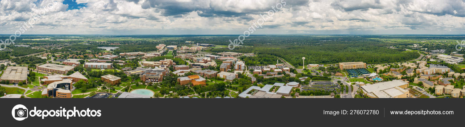 Aerial panorama University of Central Florida UCF Orlando Stock Photo ...