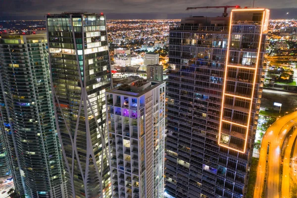Miami Usa February 2024 Aerial Photo Vitas Tower Downtown Miami — Stock ...