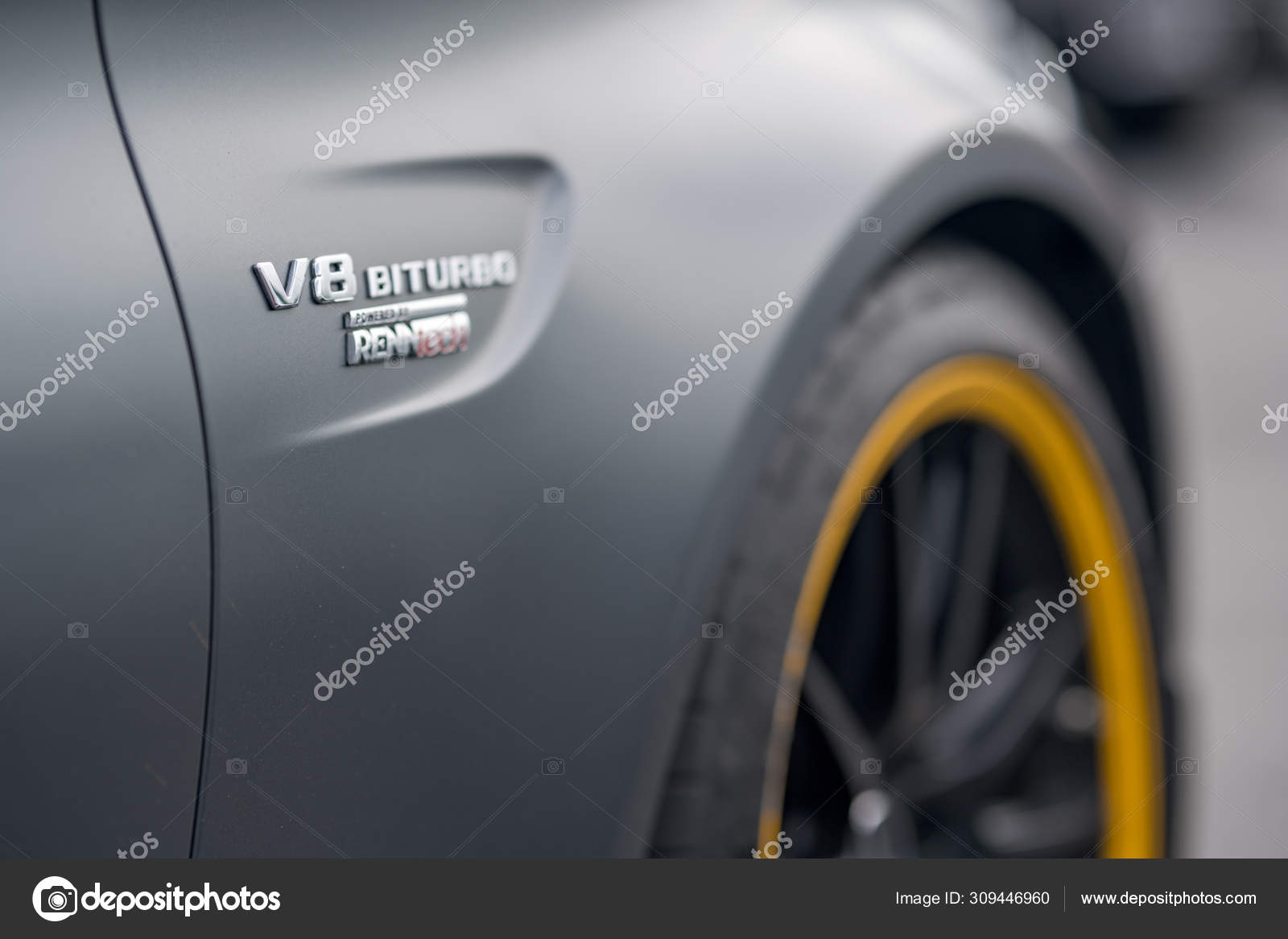 Mercedes v8 biturbo Renntech car emblem – Stock Editorial Photo ...
