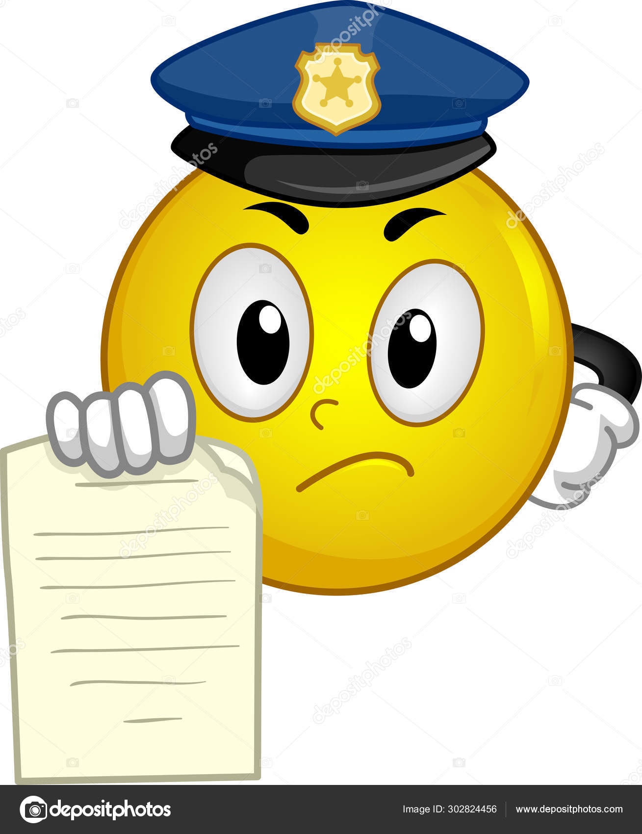 Mascot Smiley Police Ticket Illustration Stock Illustration by ©lenmdp ...