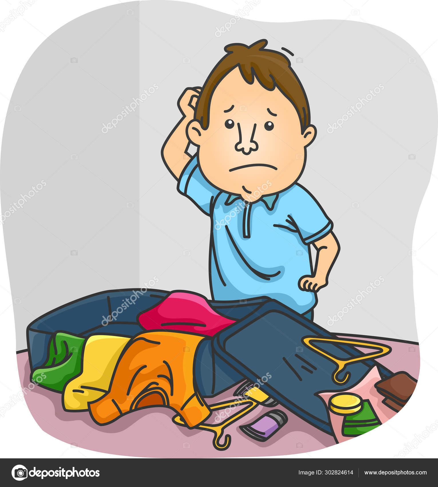 Packing A Suitcase Clipart