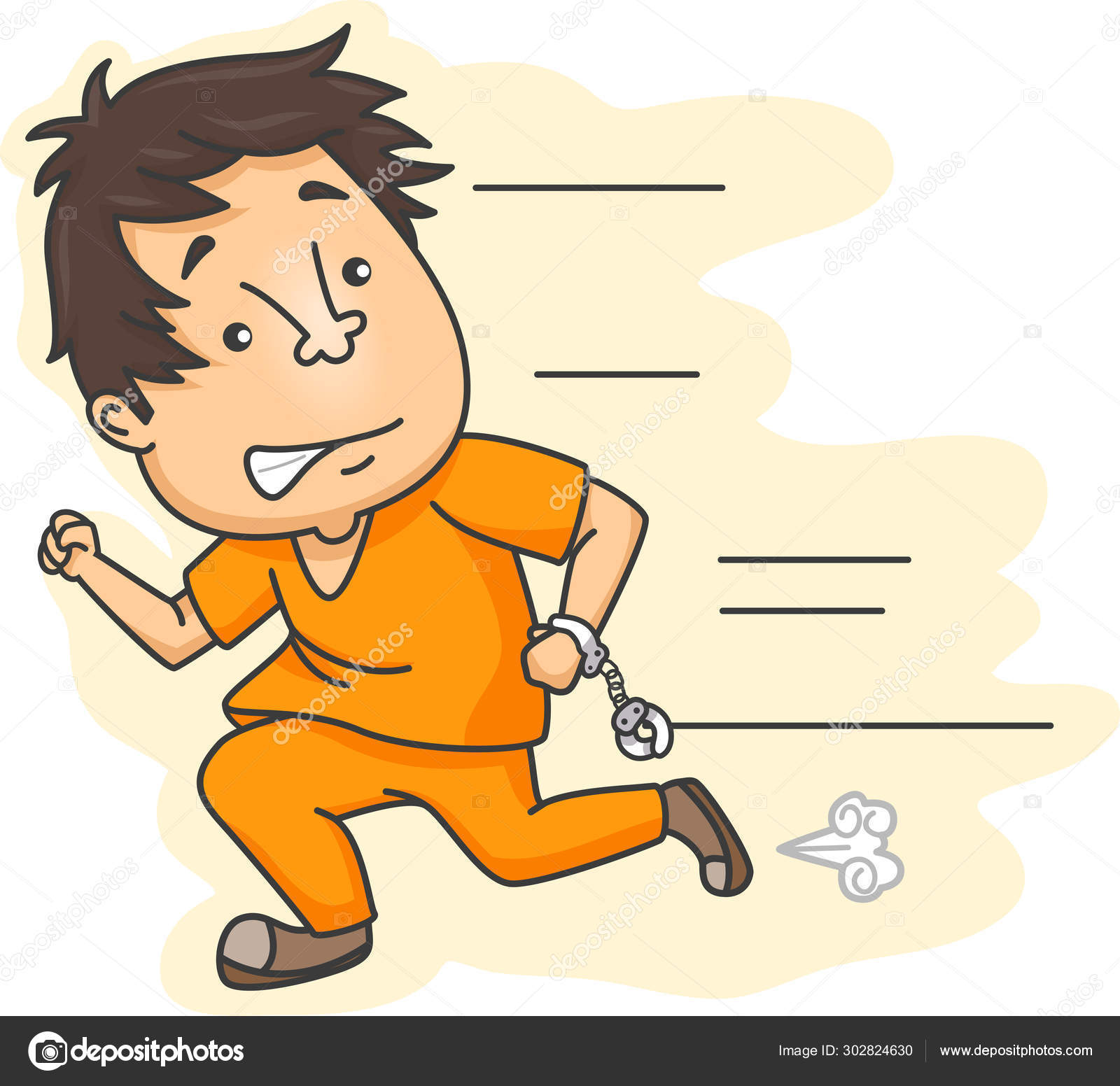 Prisoner Running Handcuffs Stock Illustration by ©lenmdp #302824630