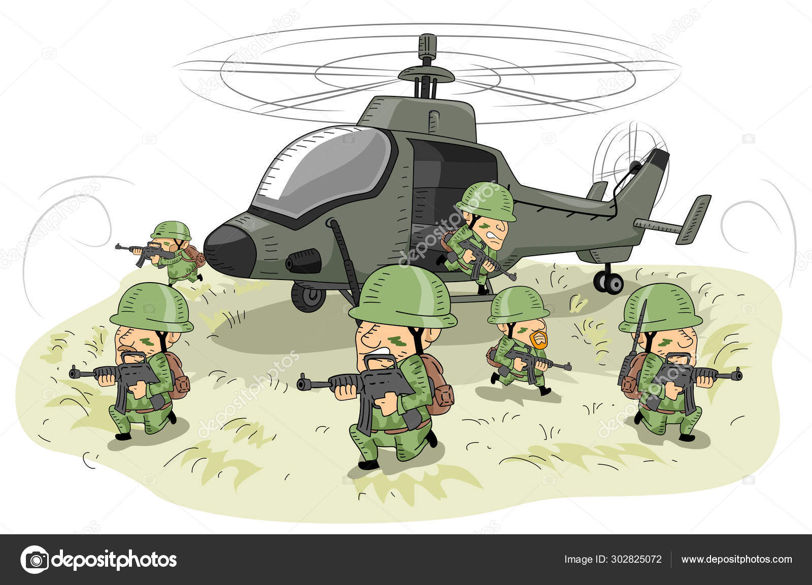Men Soldiers Helicopter Illustration Stock Illustration by ©lenmdp ...
