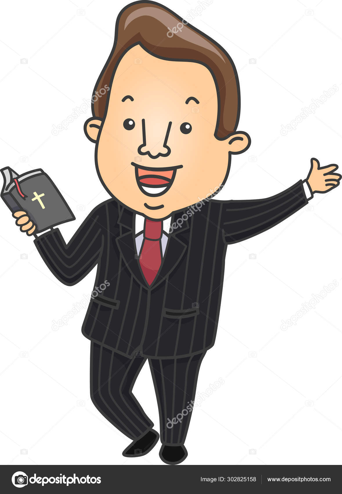 Man Preacher Bible Illustration Stock Illustration by ©lenmdp #302825158