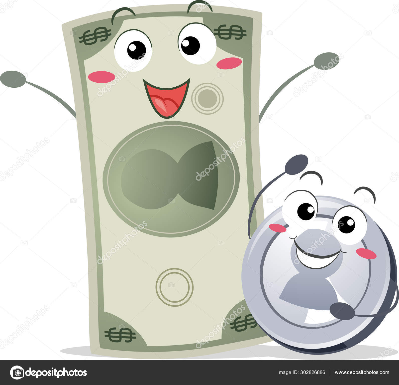Money Coin Mascots Happy Illustration Stock Illustration by ©lenmdp ...