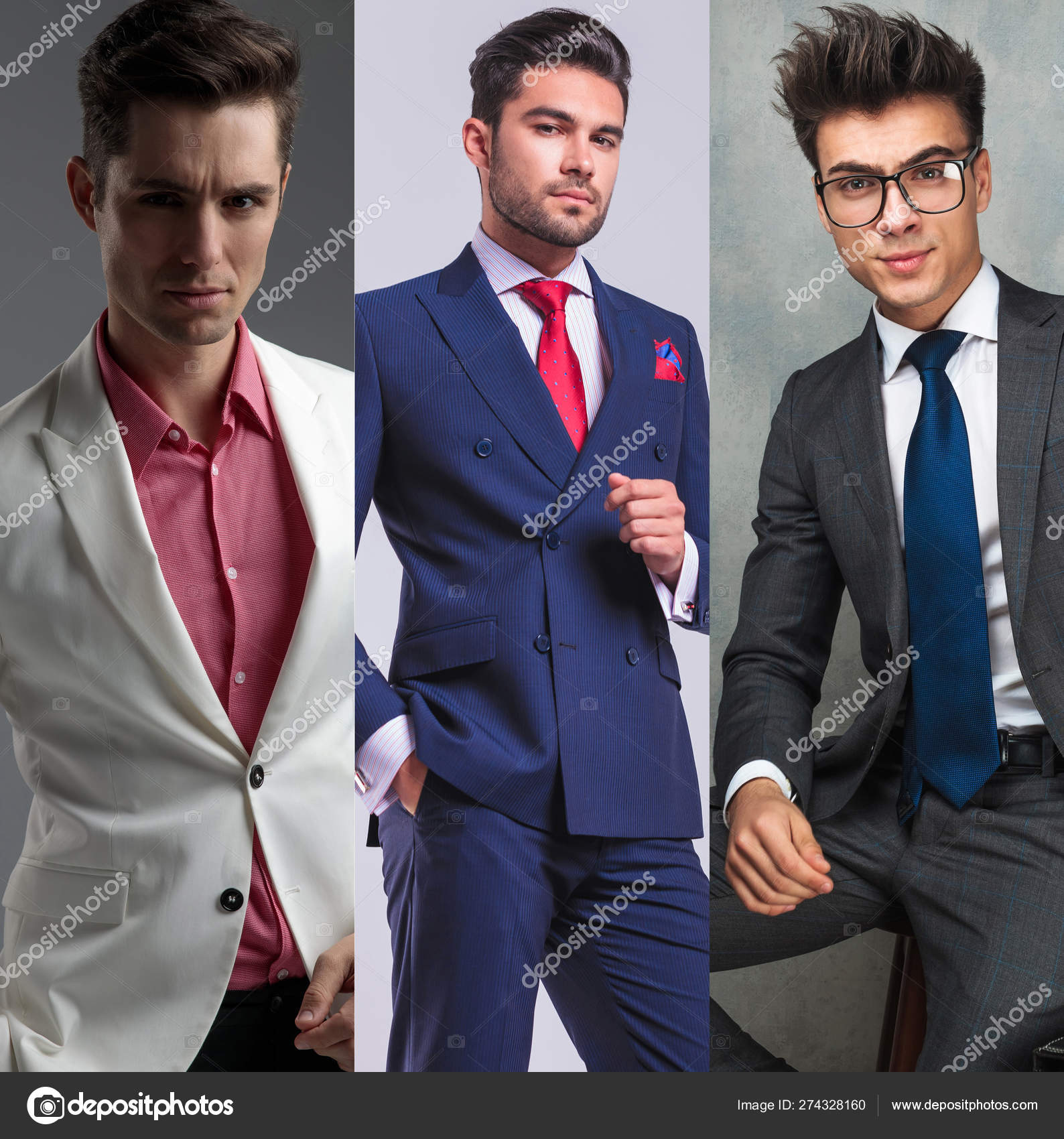 Collage image of three different fashion men portraits ⬇ Stock Photo ...