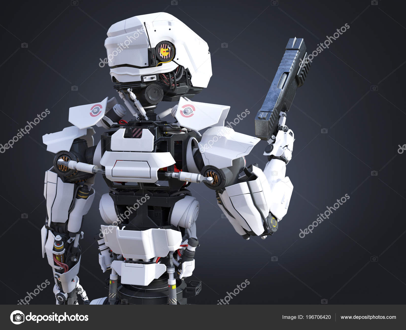 Soldado Robo Futurista Scifi Mecha Soldado De Pie Militar Robot