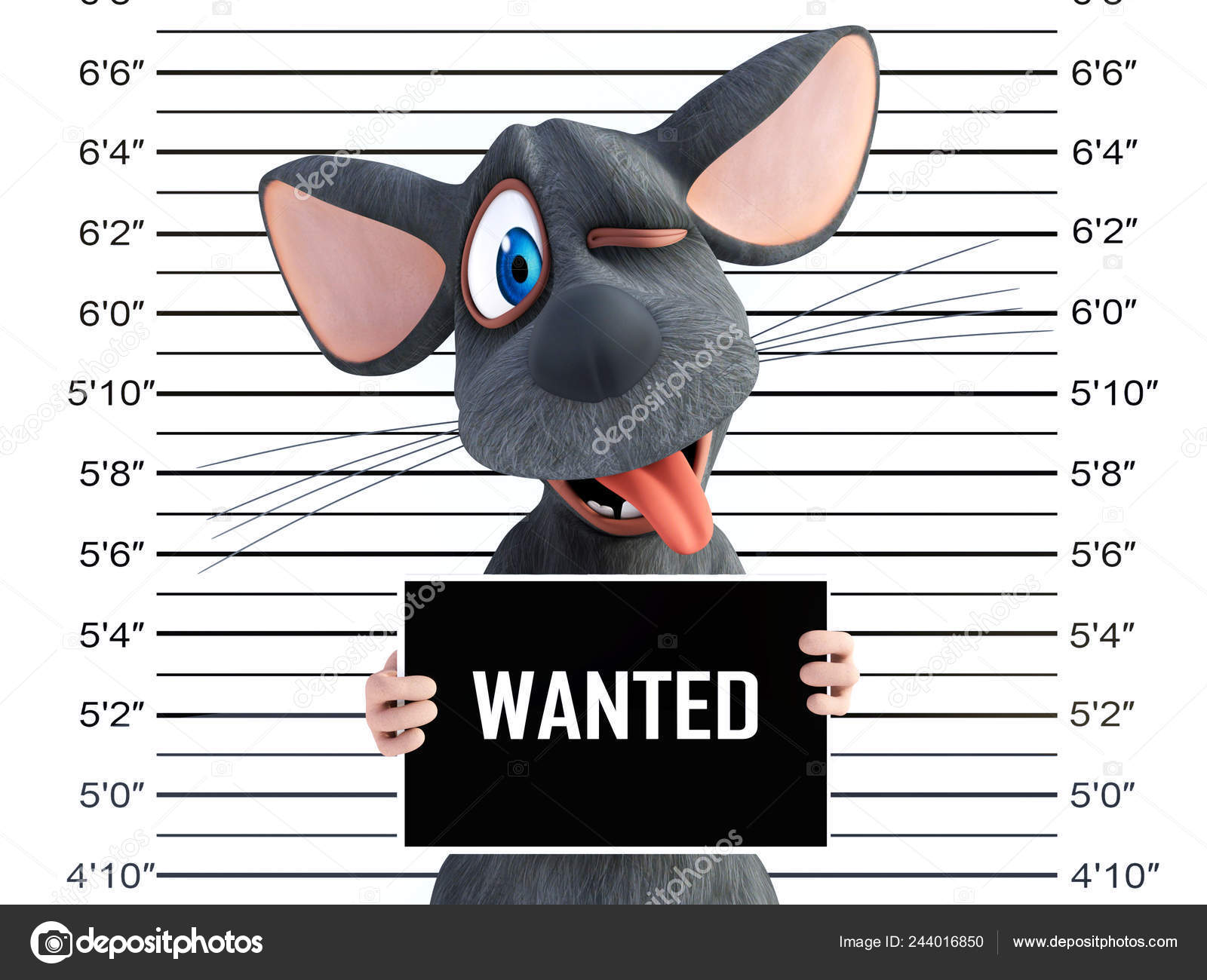 Rendering Happy Smiling Cartoon Mouse Sticking His Tongue Out Doing ...