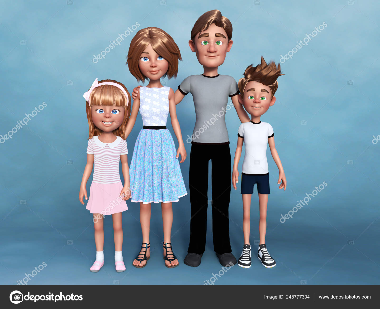 3D rendering of a cartoon family portrait. — Stock Photo © sarah5 ...