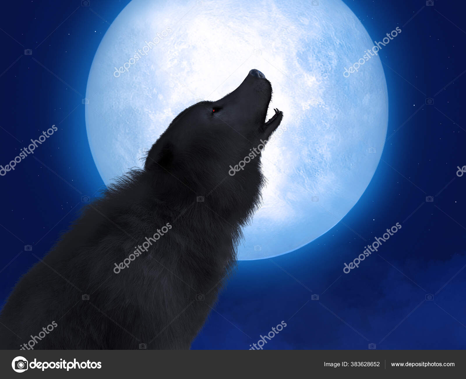 Black Wolf Red Eyes