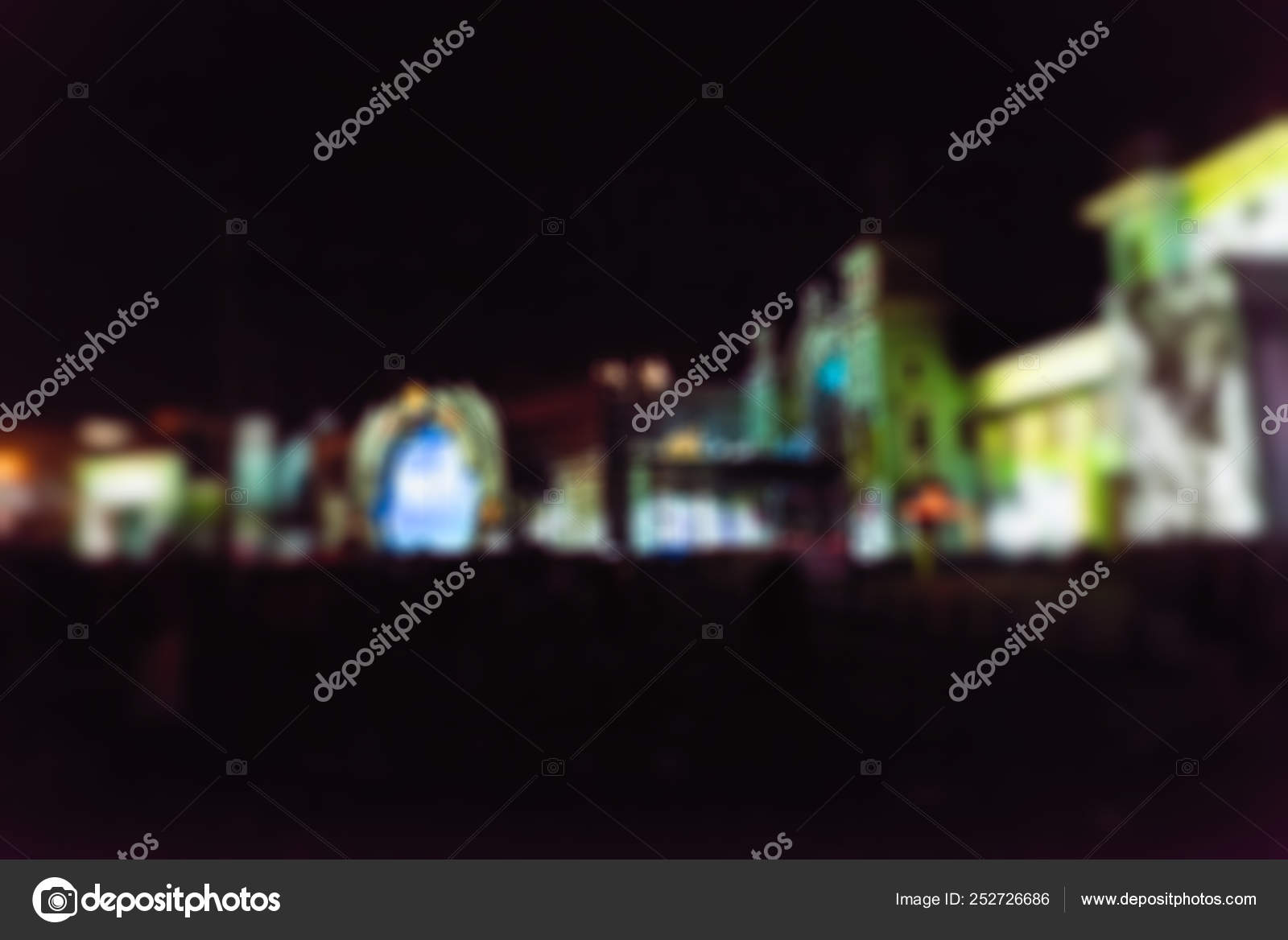 Light projection festival theme blur background — Stock Photo ...