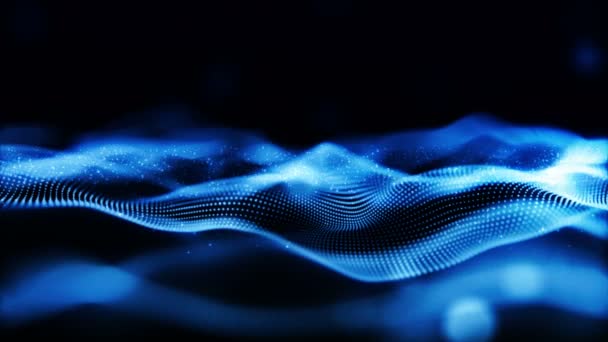 Abstract Blue Color Digital Particles Wave Motion Background — Stock Video © kanawatvector ...