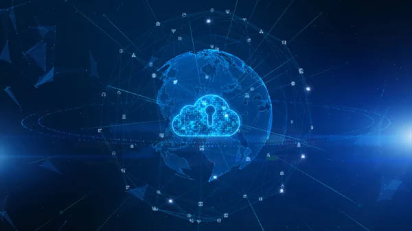 Digital Cloud Computing of cyber security, Digital data network protection, Global communication ...