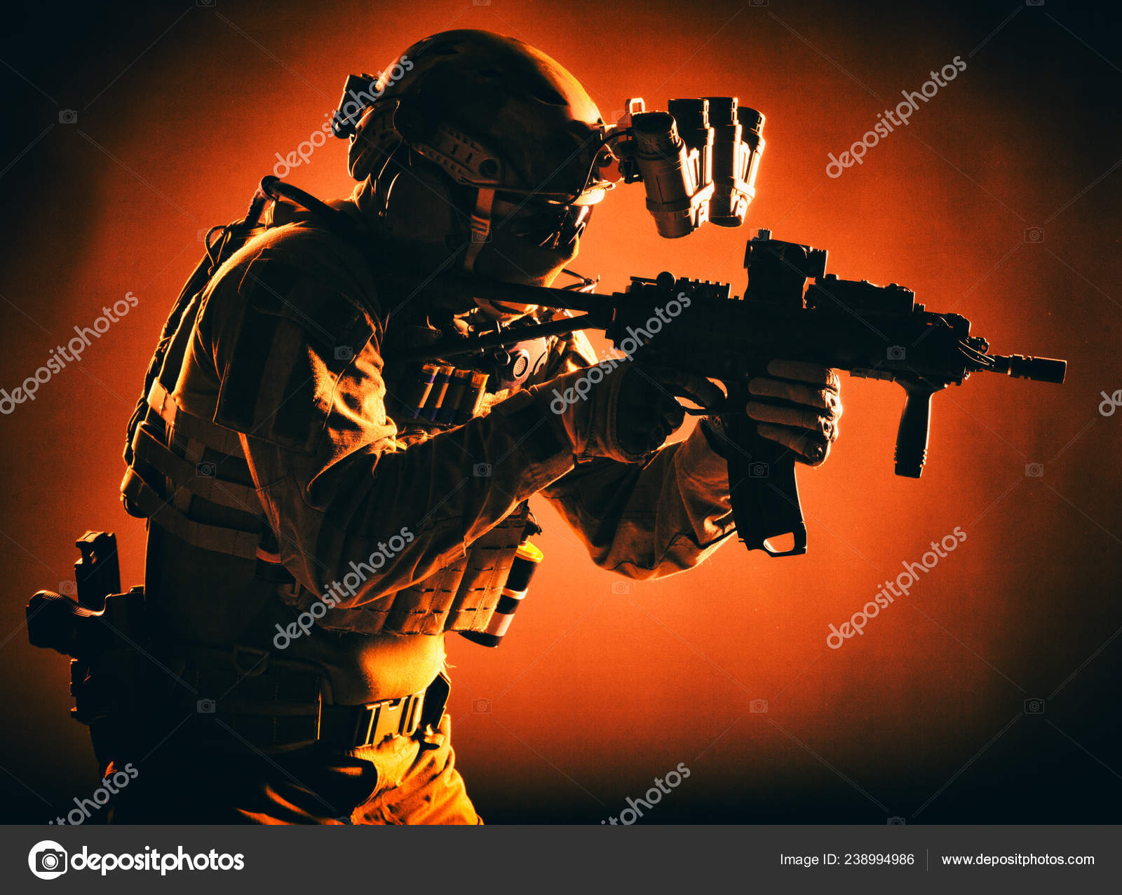 Army special forces assault team armed infantry Stock Illustration by ...