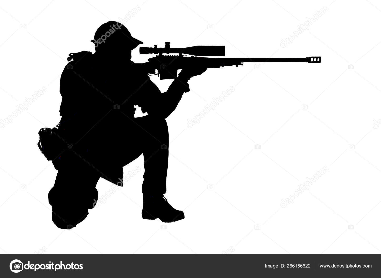 Police SWAT sniper shooting in sitting position — Stock Photo © zabelin ...