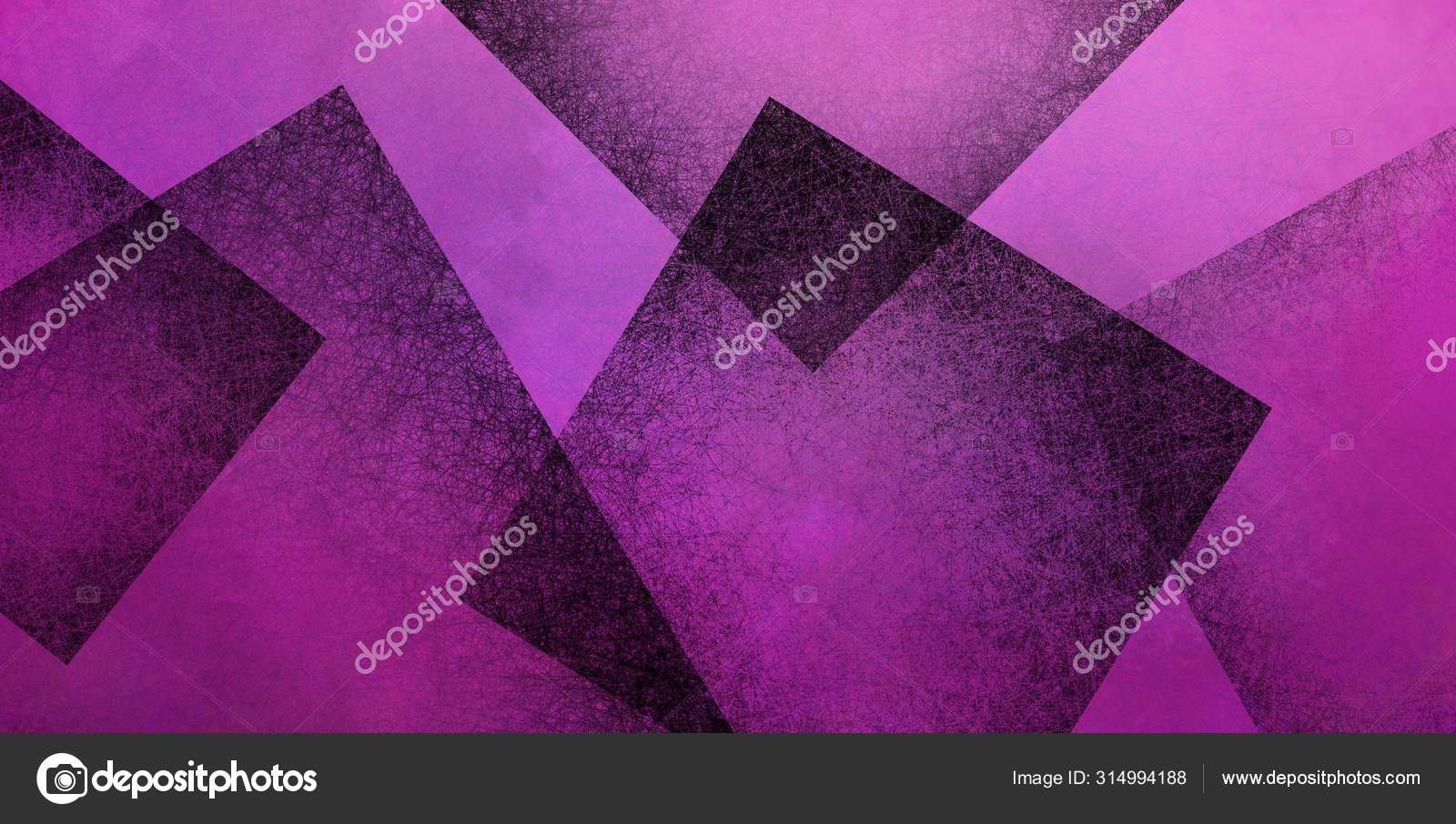 Abstract Purple Background Black Geometric Square Shapes Layered Random ...