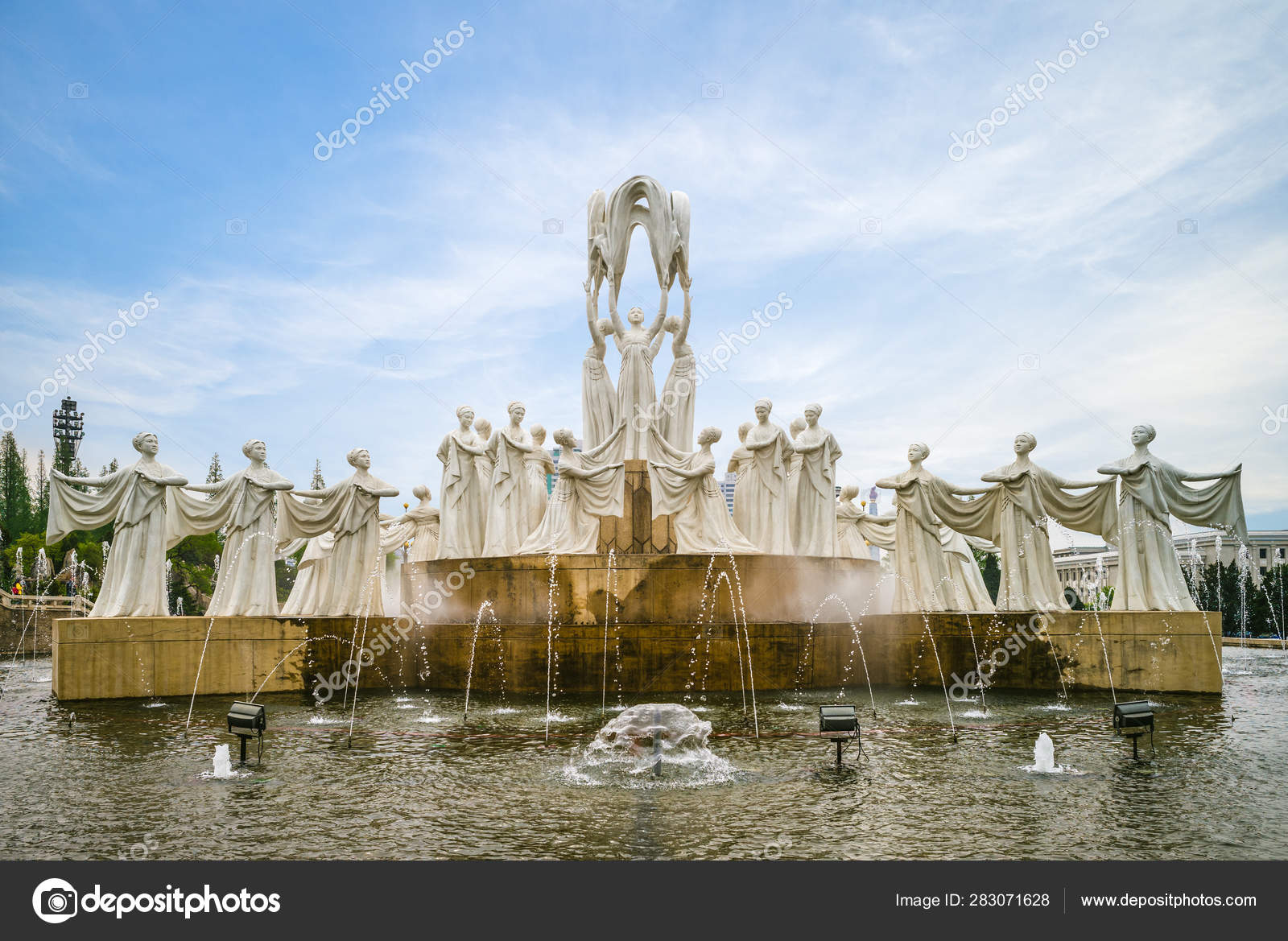 Mansudae Fountain Park Pyongyang North Korea — Stock Editorial Photo ...