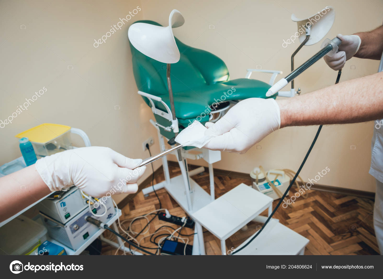 Proctologist Holding Anoscope Proctological Chair — Stock Photo ...