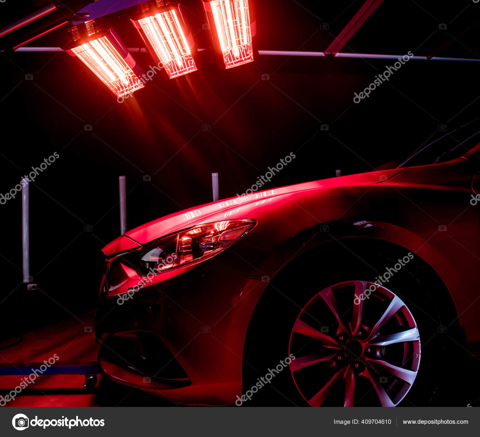 Infrared lamps for drying of car body parts after applying save gloss ...