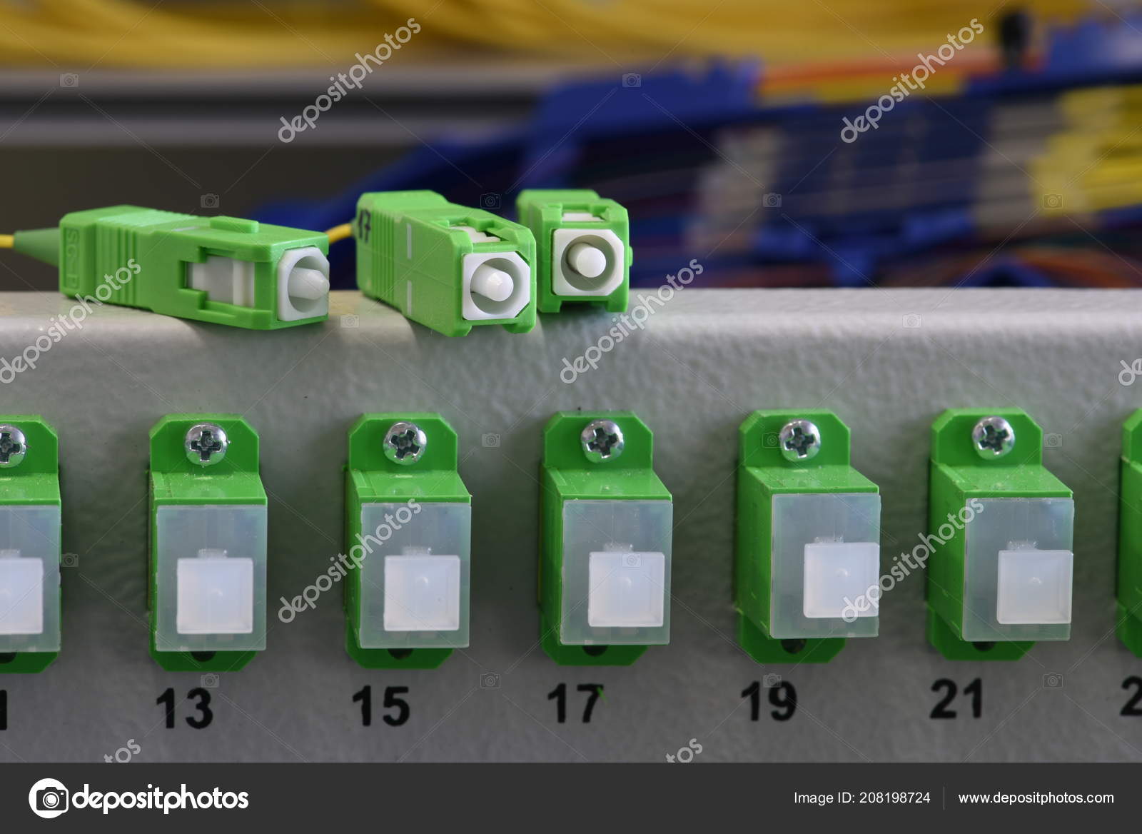 Optical Fiber Communication Distribution Panel Stock Photo by ...